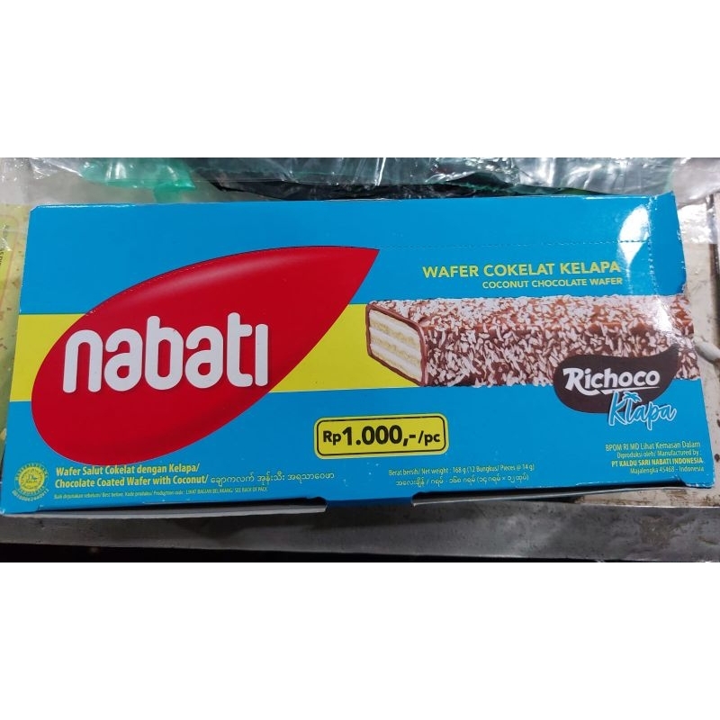 Jual Nabati Klapa Richoco Wafer Salut Cokelat Kelapa Box Isi 12 Pcs 14 ...