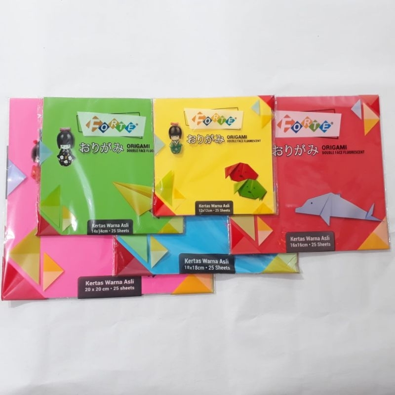 Jual kertas origami 2 sisi forte 20x20, origami 2 sisi 18x18, origami 2 ...