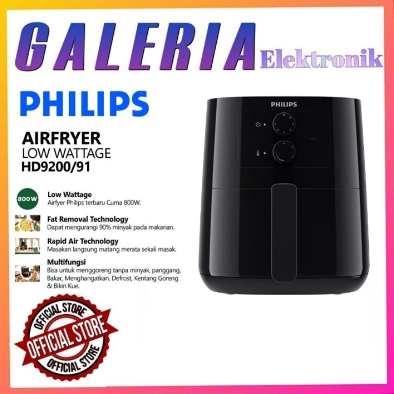 Jual Philips HD9200/91 HD 9200 Air Fryer Low Watt 800 Watt Rapid Air | Shopee Indonesia