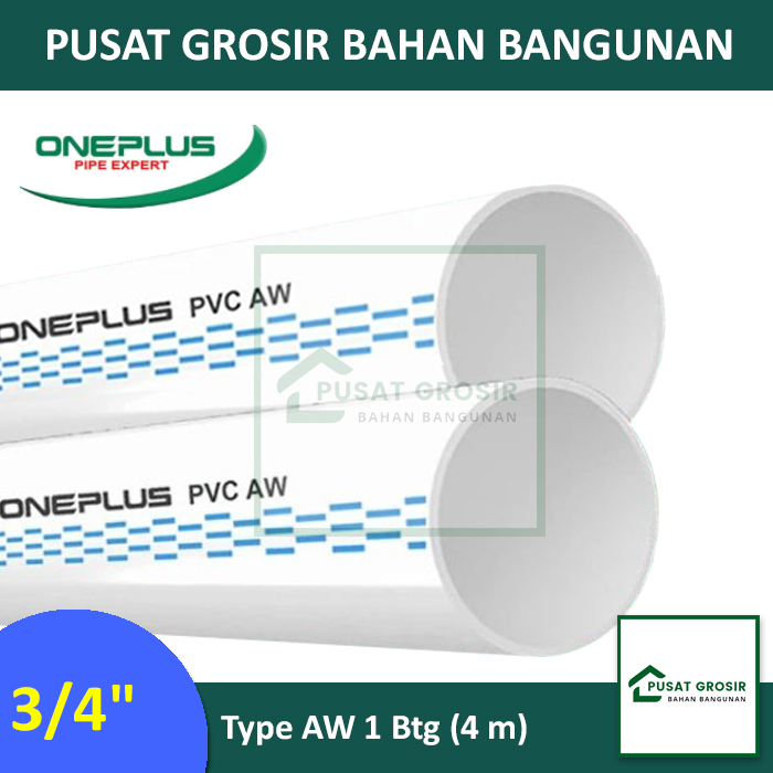 Jual Pipa PVC 3/4" AW Merek Oneplus 3/4inch AW Per Btg (4m) | Shopee ...