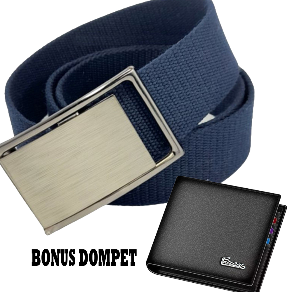 Jual BONUS DOMPET KULIT !! Gesper Ikat Pinggang Katun tebal model silet ...