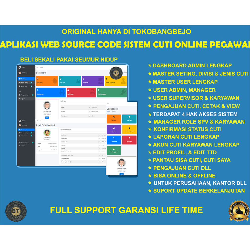Jual APLIKASI WEB SOURCE CODE CUTI ONLINE PEGAWAI LENGKAP SIAP PAKAI ...