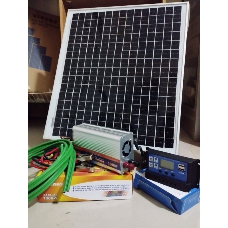 Jual Panel Surya 1 set Power Inventer Controler Free Kabel Solar Panel ...
