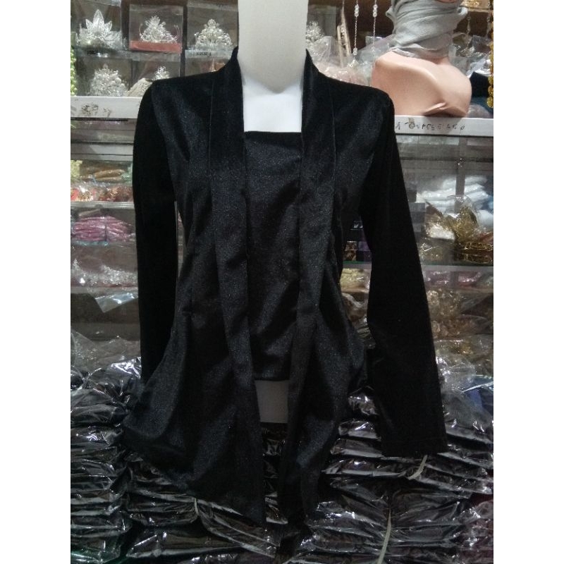 Jual stelan kebaya bludru hitam ,kebaya bludru ,atasan bludru,set ...
