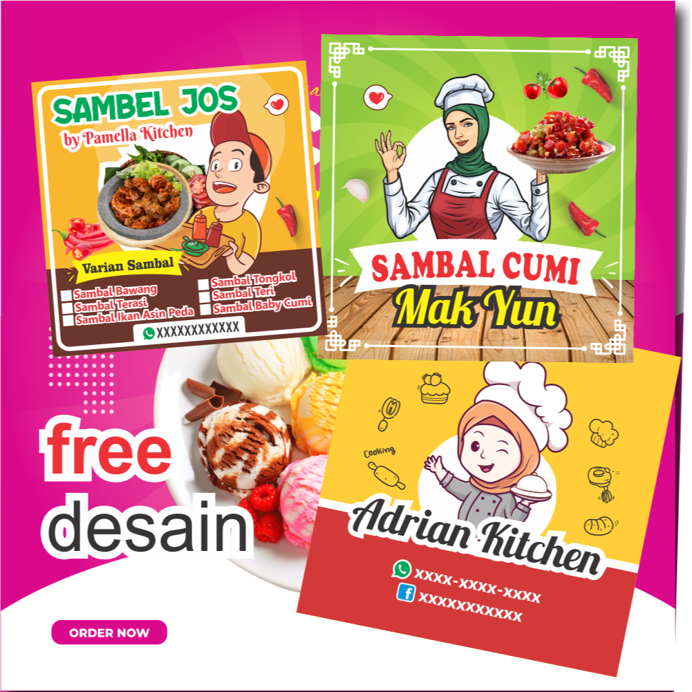 Jual Stiker makanan custom | stiker makanan custom | stiker makanan ...
