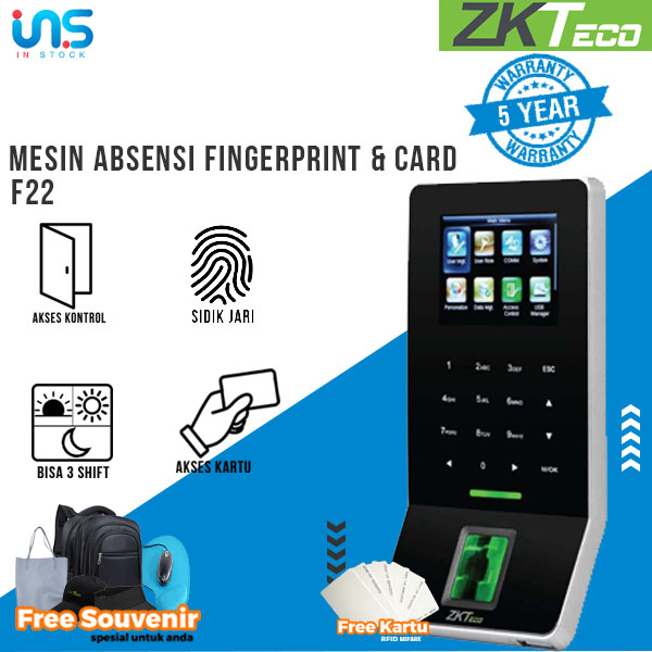 Jual Mesin Absensi Fingerprint Dan Kartu ZKTECO F22 Bisa Sebagai Akses Kontrol | Shopee Indonesia