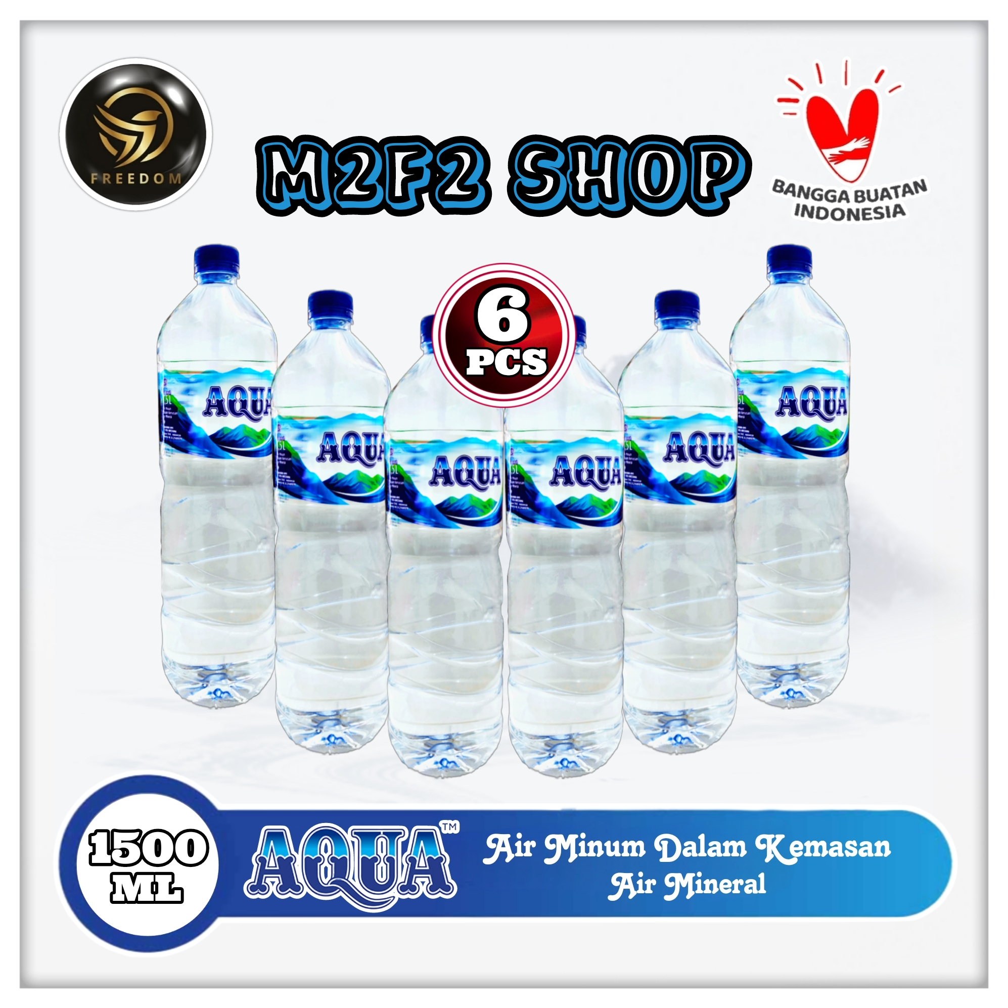 Jual Air Mineral Aqua Botol Besar - 1500 ml | 1,5 Ltr (Kemasan 6 Pcs ...