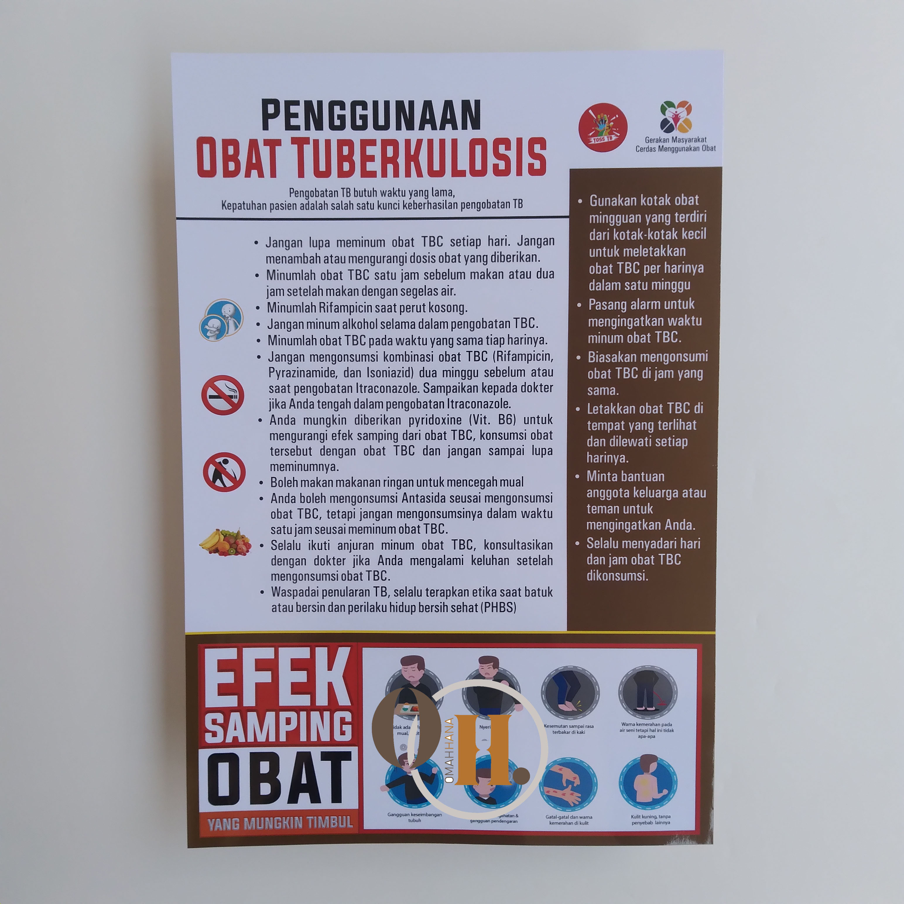 Jual Poster Penggunaan Obat Tuberkulosis - Poster TB - TBC | Shopee Indonesia