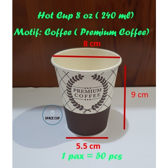 Jual Paper Hot Cup Gelas Kertas 8 oz 240 ml Premium Coffee | Shopee Indonesia
