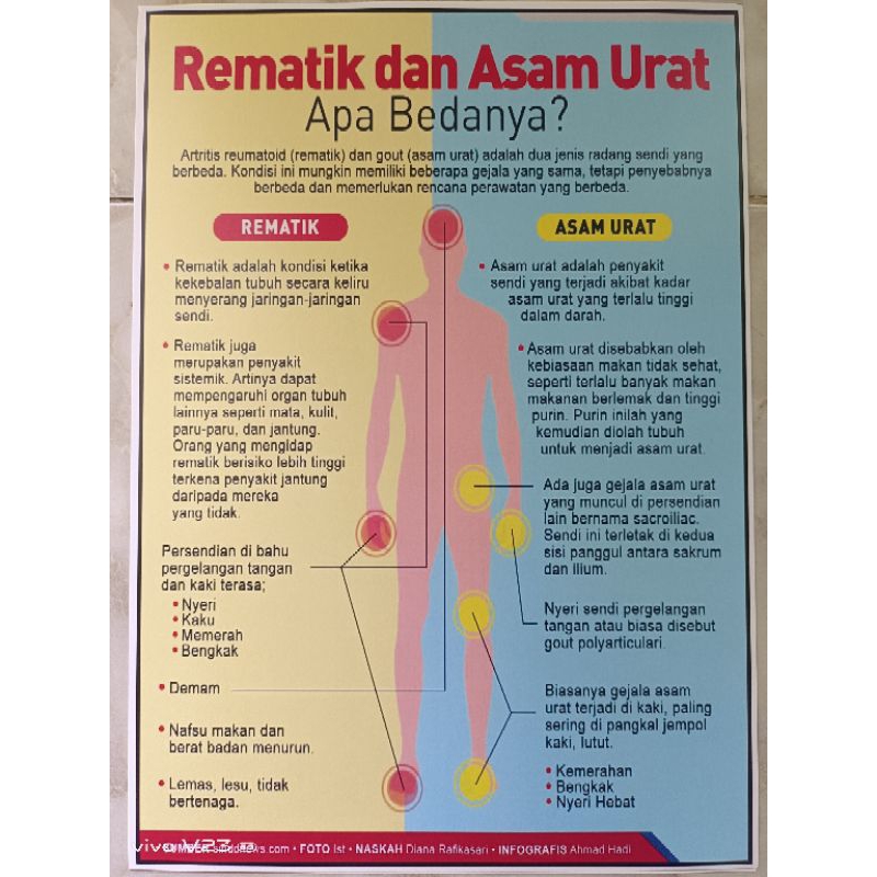 Jual POSTER REMATIK DAN ASAM URAT APA BEDANYA | Shopee Indonesia