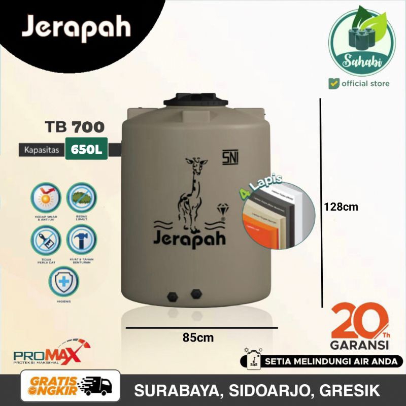 Jual Tandon Air / Toren Air / Tangki Air Jerapah Promax TB 700 650 ...