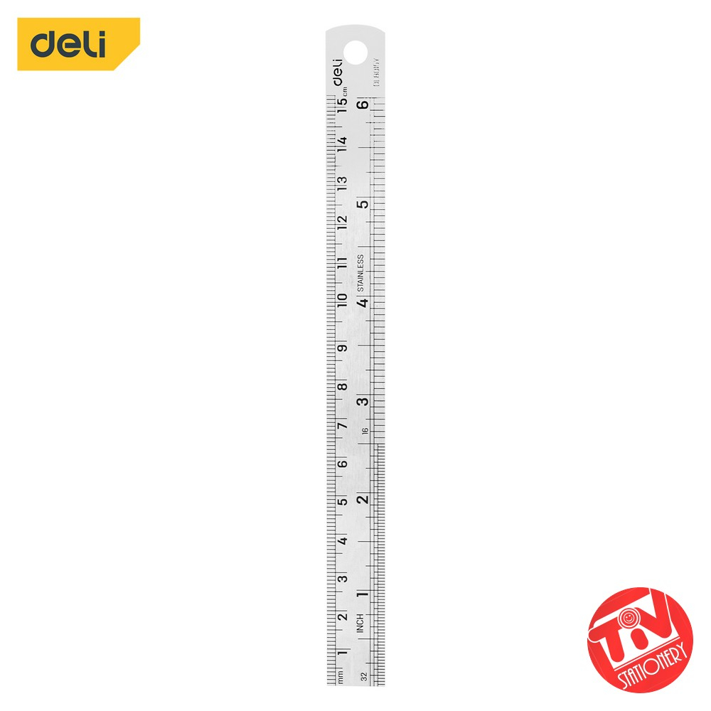 Jual Penggaris Besi Deli Stainless Steel Ruler 15 cm | Shopee Indonesia