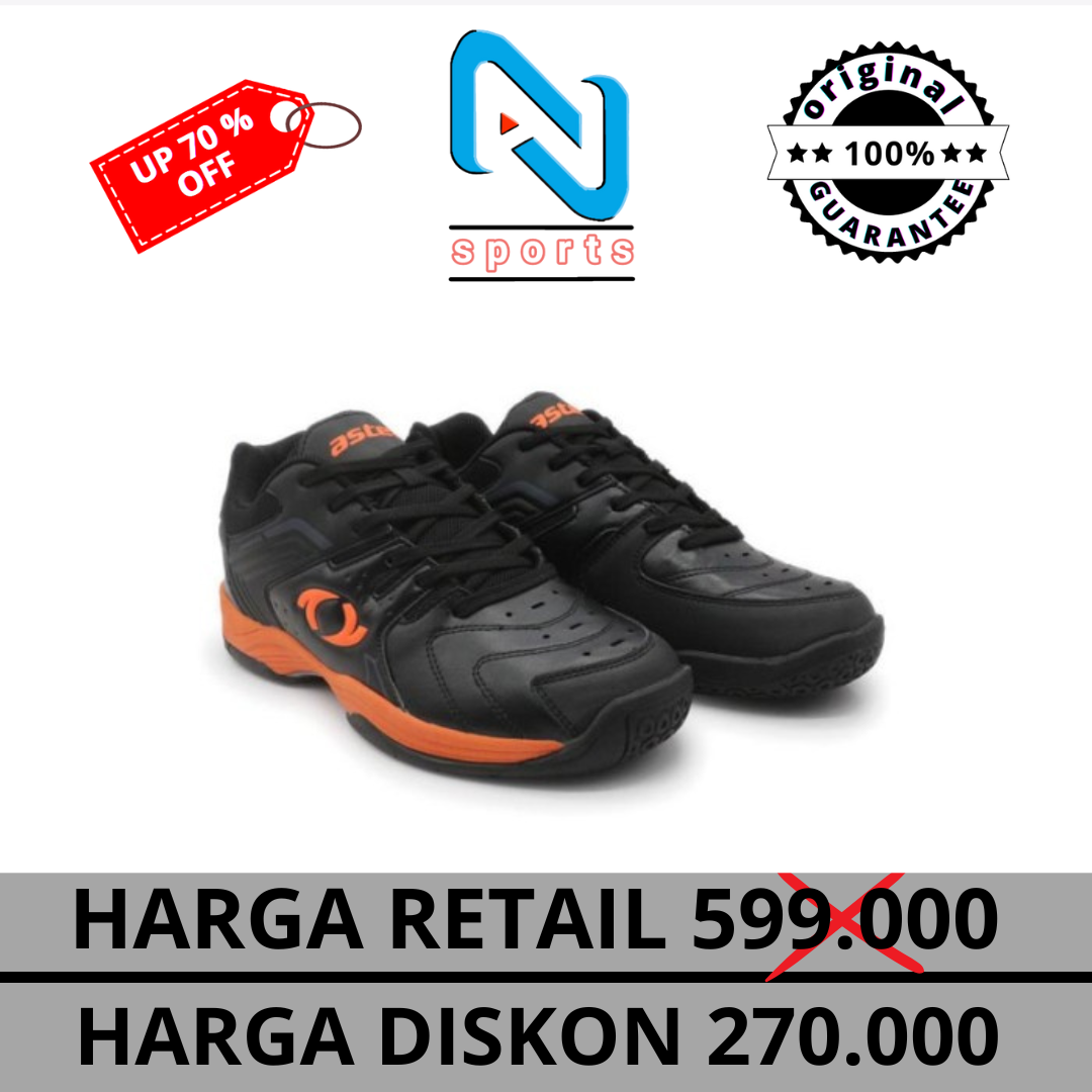 Jual Sepatu Astec Gerard Men's Badminton Shoes- Black/Orange Original ...