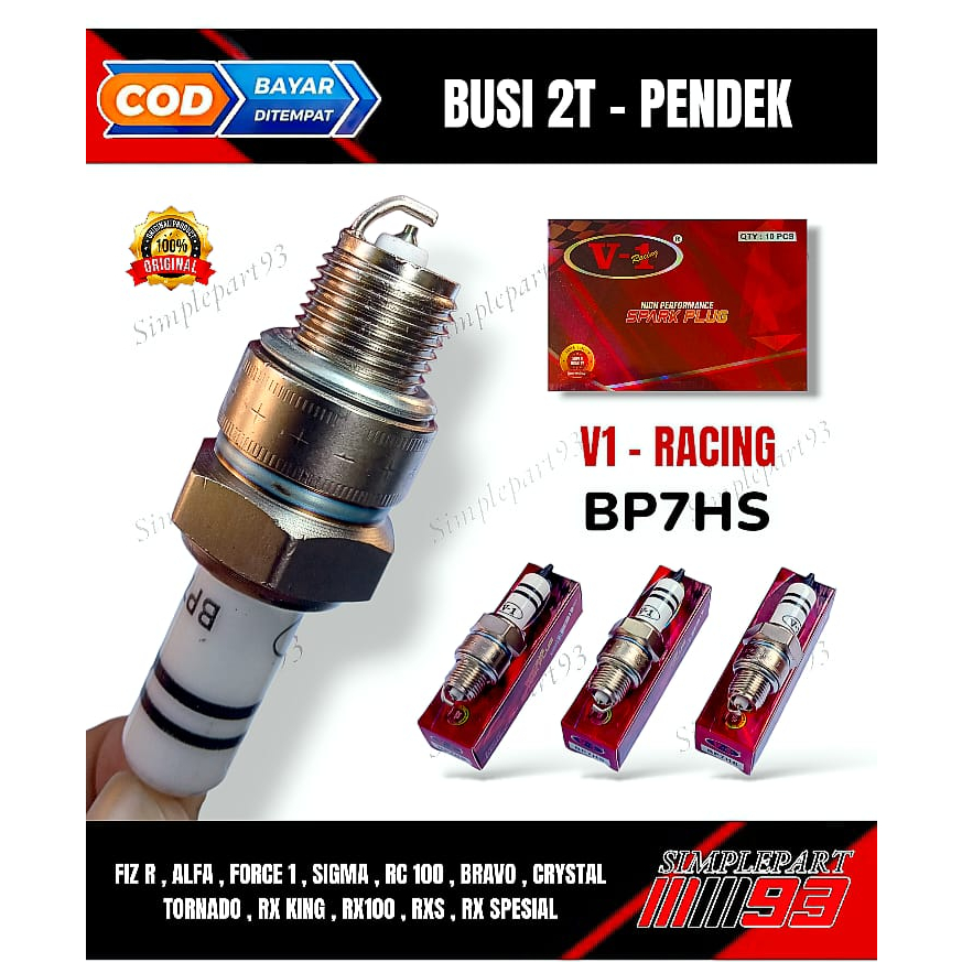 Jual BUSI MOTOR BP7HS 2T PENDEK [ V1 RACING ] YAMAHA - FIZ R , ALFA ...