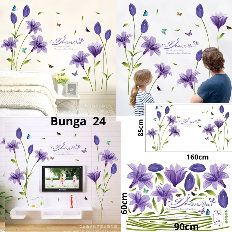 Jual WALL STICKER STIKER SETIKER SETICKER DINDING BUNGA WALLSTICKER WALLSTIKER DINDING TEMPELAN ...