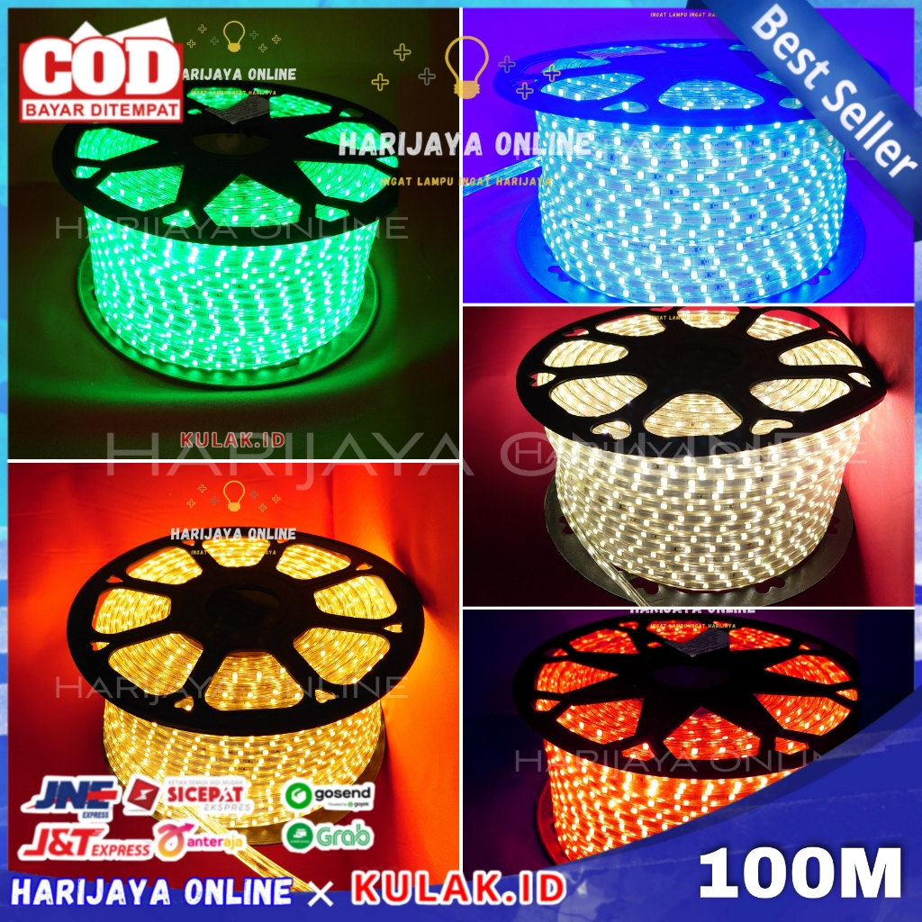 Jual LAMPU STRIPLIGHT LED STRIP SELANG SEGI 100M OUTDOOR IP33 5050 2538 ...