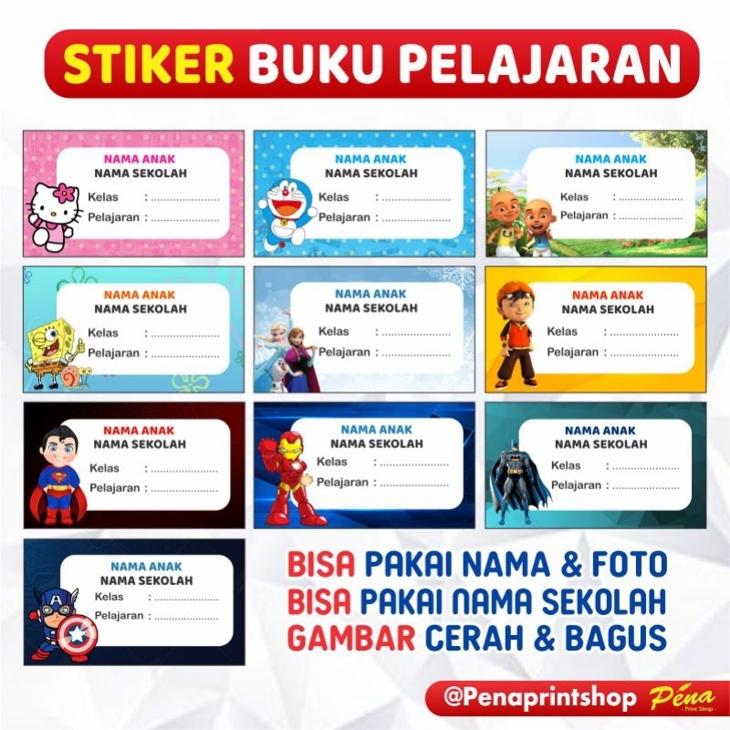 Jual (20 Pcs) Stiker Label Buku Mata Pelajaran / Stiker Buku Pelajaran ...