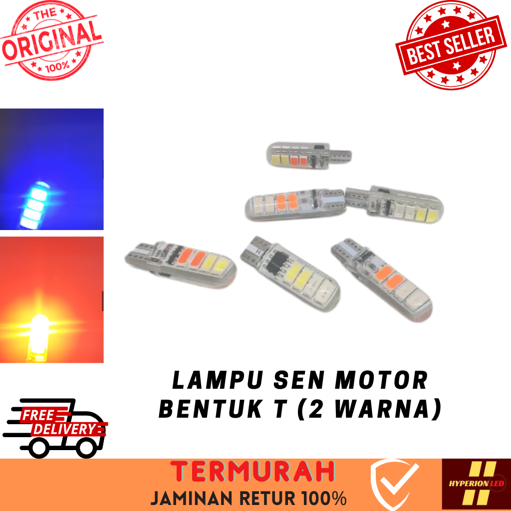 Jual Lampu Sen Motor 2 Warna Kedip Bentuk T 8 Led | Shopee Indonesia