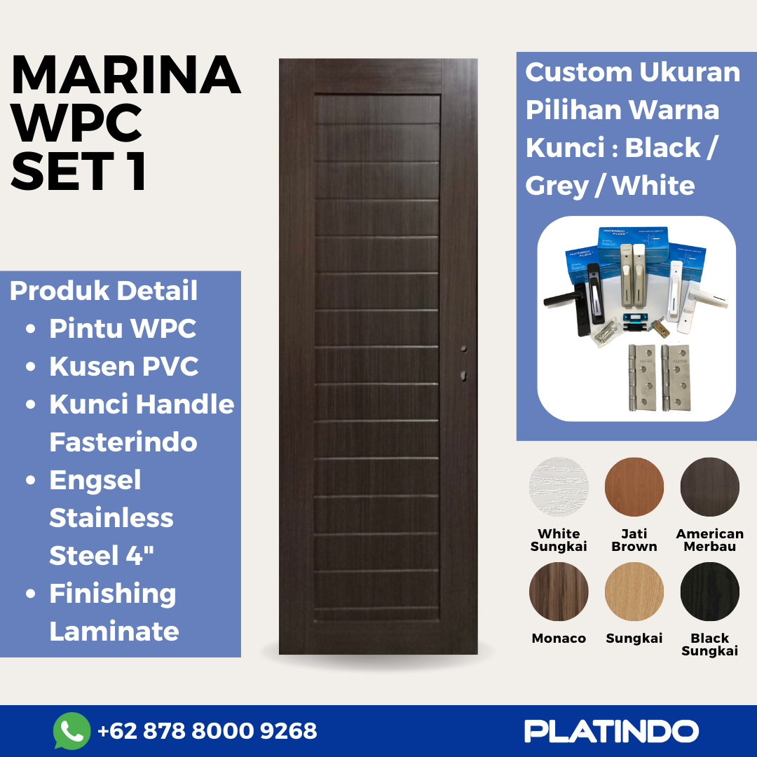Jual Pintu Platindo WPC Marina Set Komplit 1 | Shopee Indonesia