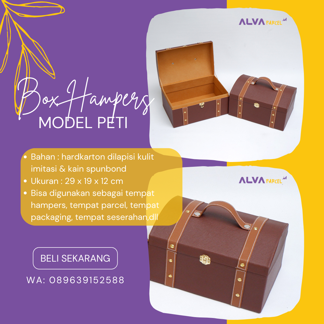 Jual Box Hampers Tempat bingkisan Eksklusif model Peti (Coklat ...