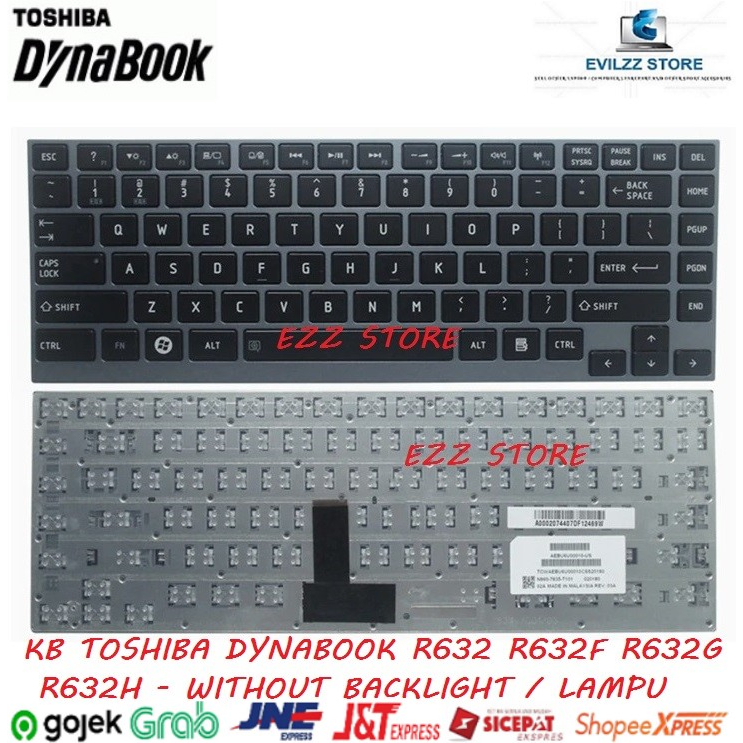 Jual KEYBOARD TOSHIBA DYNABOOK R632 R632F R632G R632H BLACK HITAM NO ...