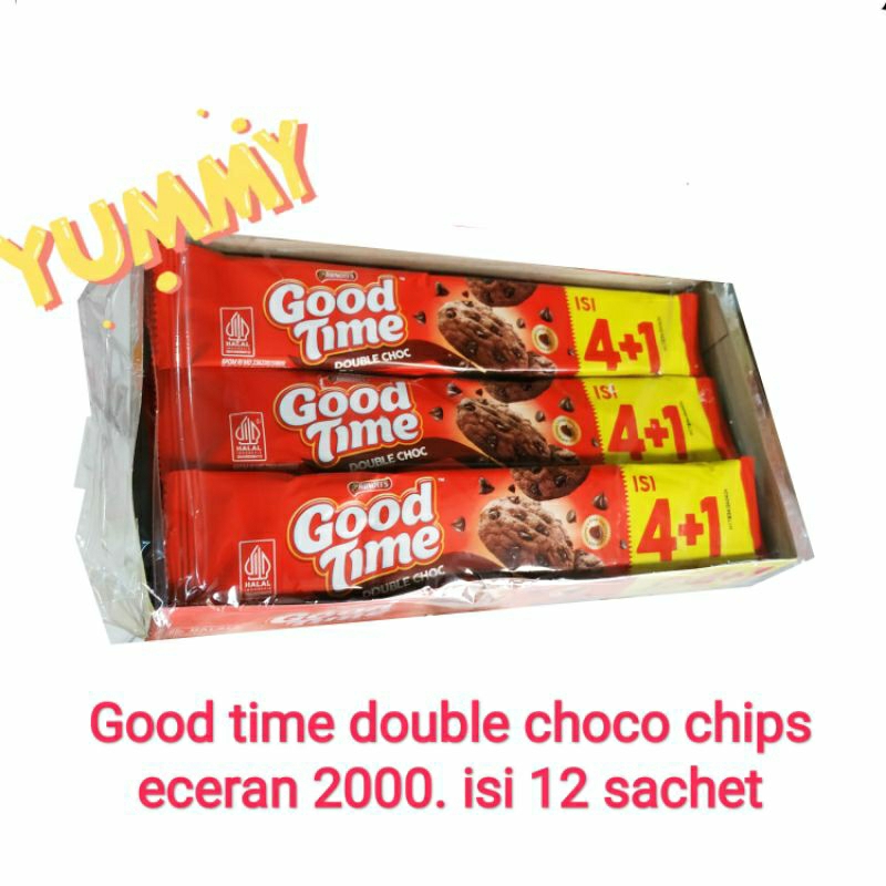 Jual goodtime double choco chips eceran 2000 | good time isi 12 sachet ...