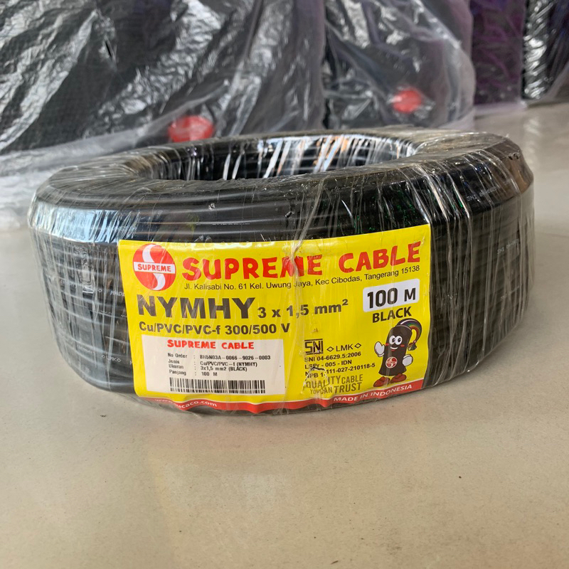 Jual Kabel listrik Supreme NYMHY serabut 3x1,5mm2 per Meter | Shopee Indonesia