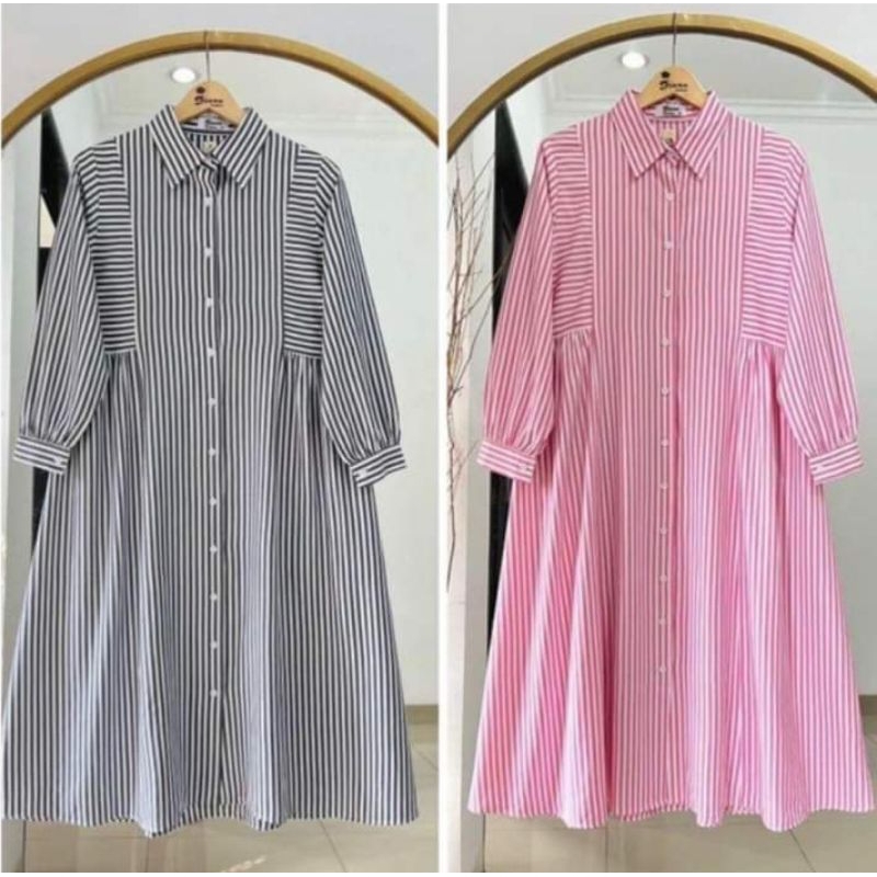Jual kmeja salur katun wanita terbaru 2025 | Shopee Indonesia