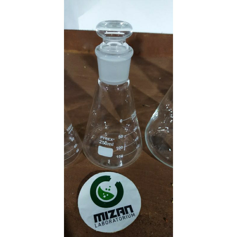 Jual erlenmeyer 250 ml pyrex tutup + asah | Shopee Indonesia
