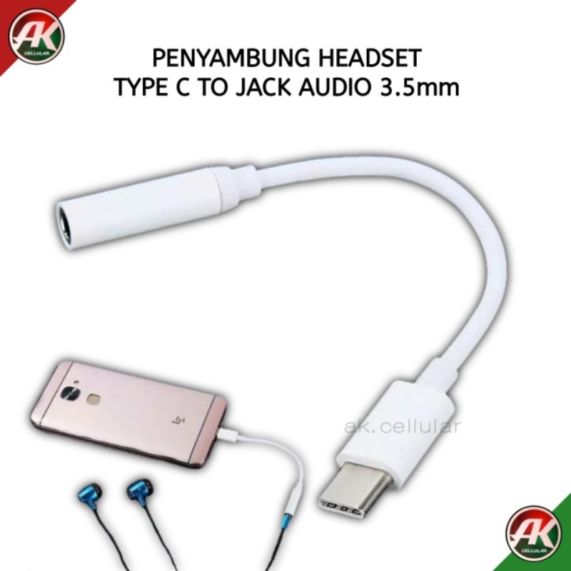 Jual Kabel Converter Penyambung Headset Type C To Jack Audio 3.5mm ...