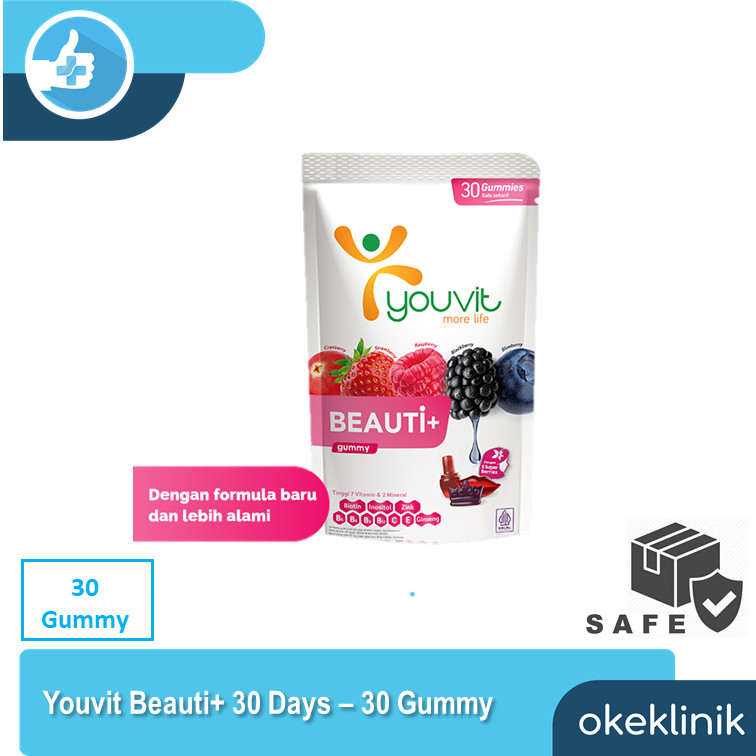 Jual Youvit Beauti+ Beauti Plus 30 Days - 30 Gummy Pouch 1 Bulan | Shopee Indonesia