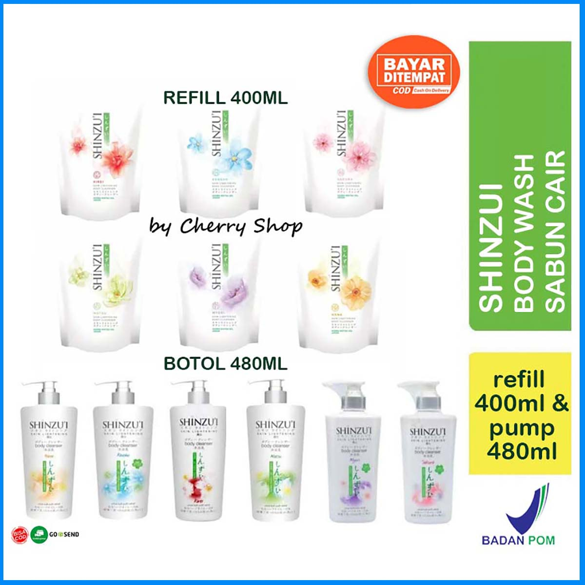 Jual [REFILL 400ML | BOTOL PUMP 480ML | BPOM] SHINZUI Sabun Cair Refill | SHINZUI Lightening ...