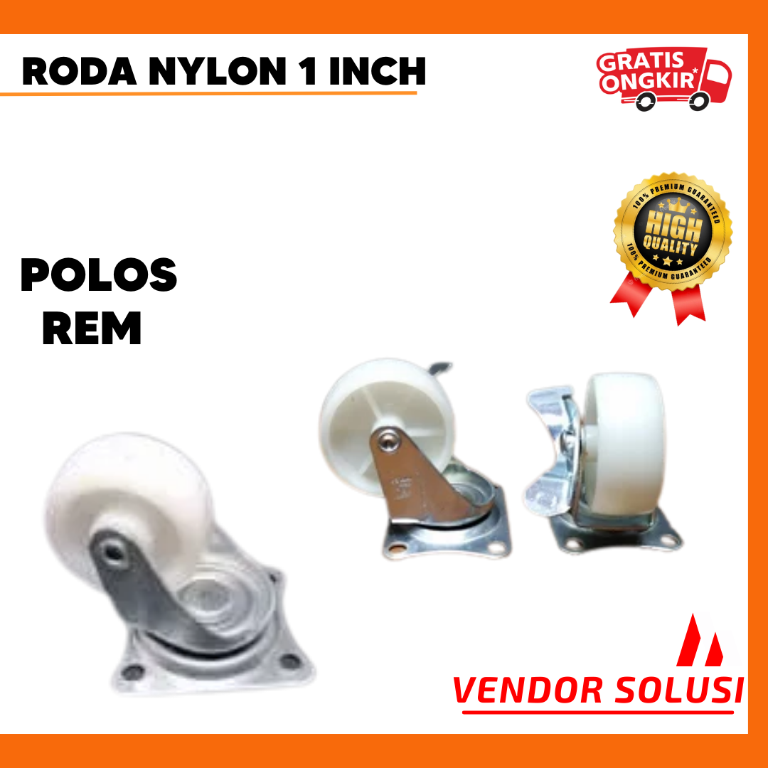 Jual Roda Nylon Nilon Putih 1 inch Troli Troley Murah | Shopee Indonesia