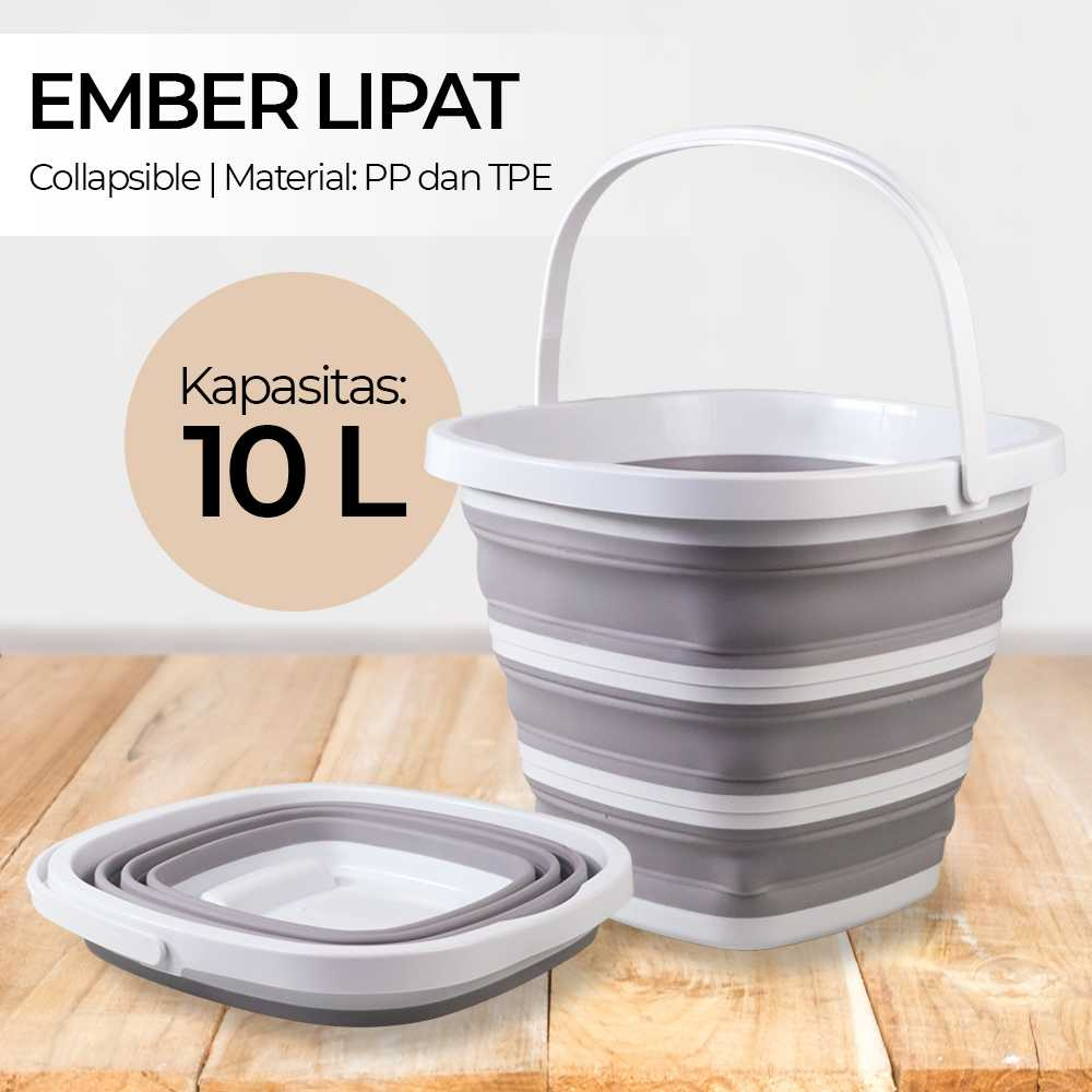 Jual Ember Lipat Serbaguna Portable Besar 10 Liter Abu Abu | Shopee ...
