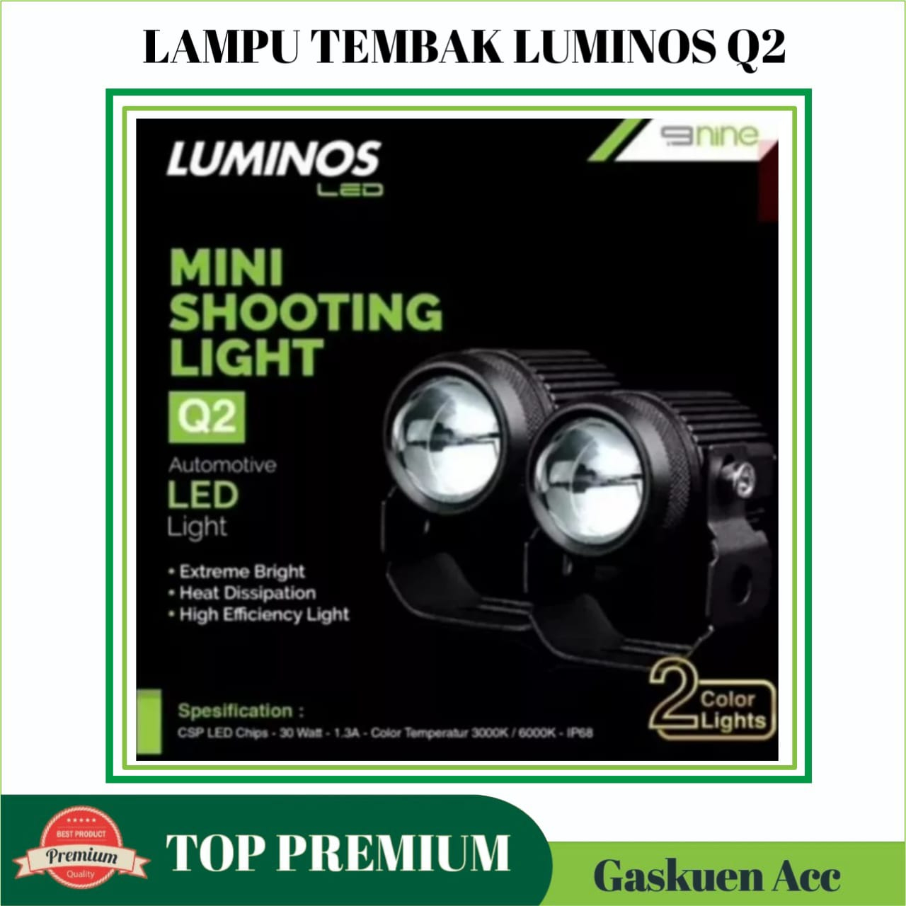 Jual Lampu Tembak Laser D2 LED Nine Luximos R2 R1 Putih Kuning | Shopee ...