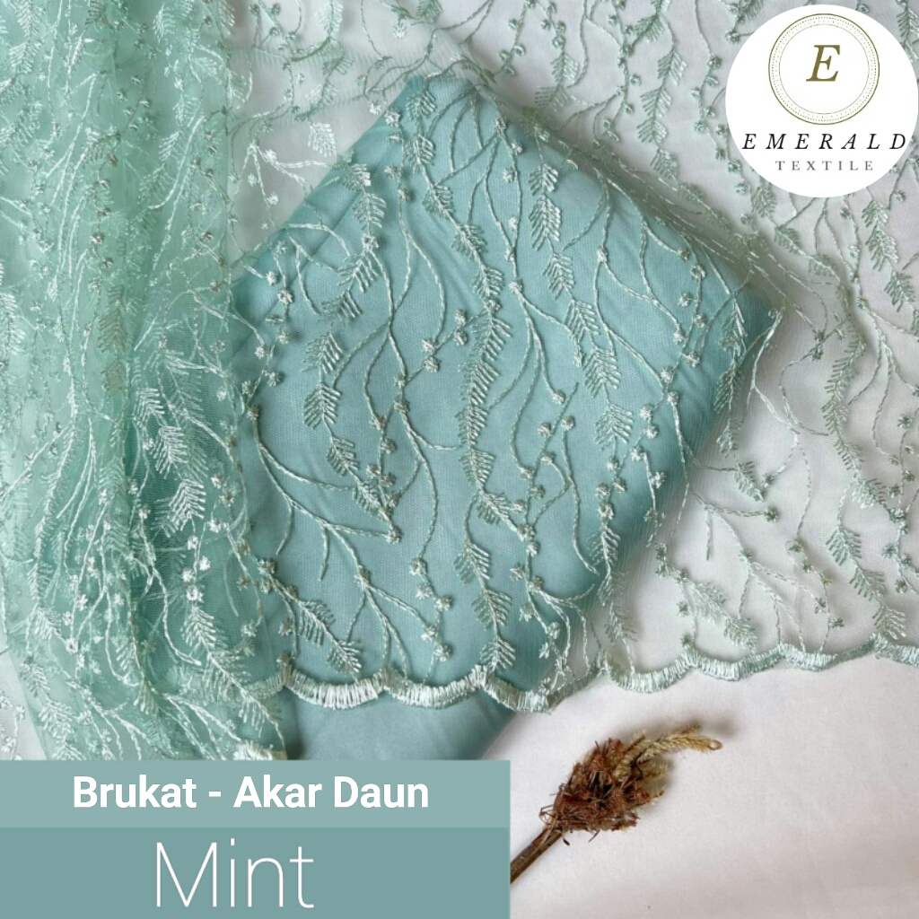 Jual SETENGAH METER Brukat Tile Prancis Bahan Kebaya Motif Akar Daun ...