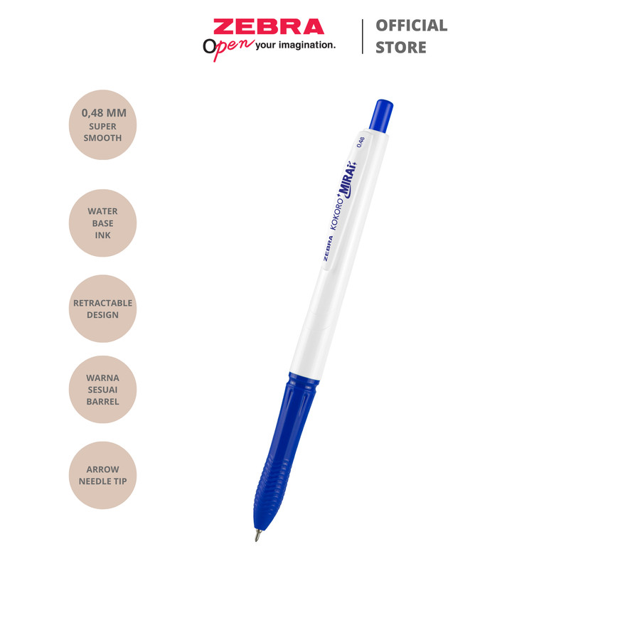 Jual Zebra Gel Pen Kokoro Mirai Series 0,48mm / Pulpen Retractable ...