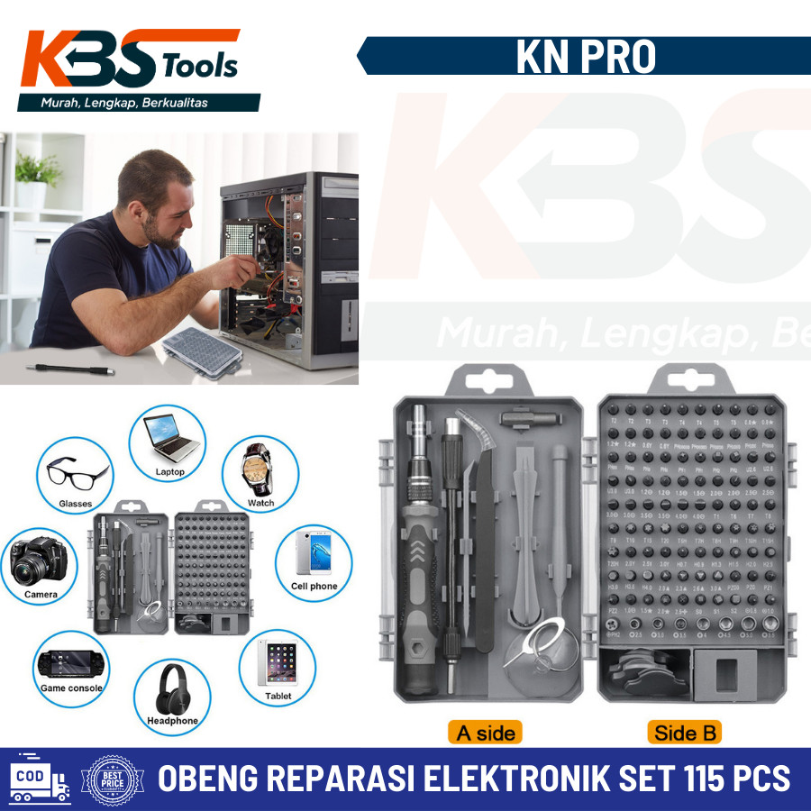 Jual Obeng Reparasi Elektronik Set 115 PCS - Tool Kit Set Service HP Laptop | Shopee Indonesia