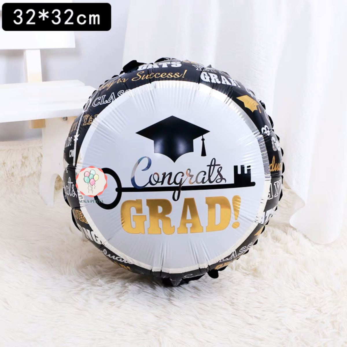 Jual Balon Foil Wisuda Jumbo / Balon Graduation / Balon Toga / Balon ...
