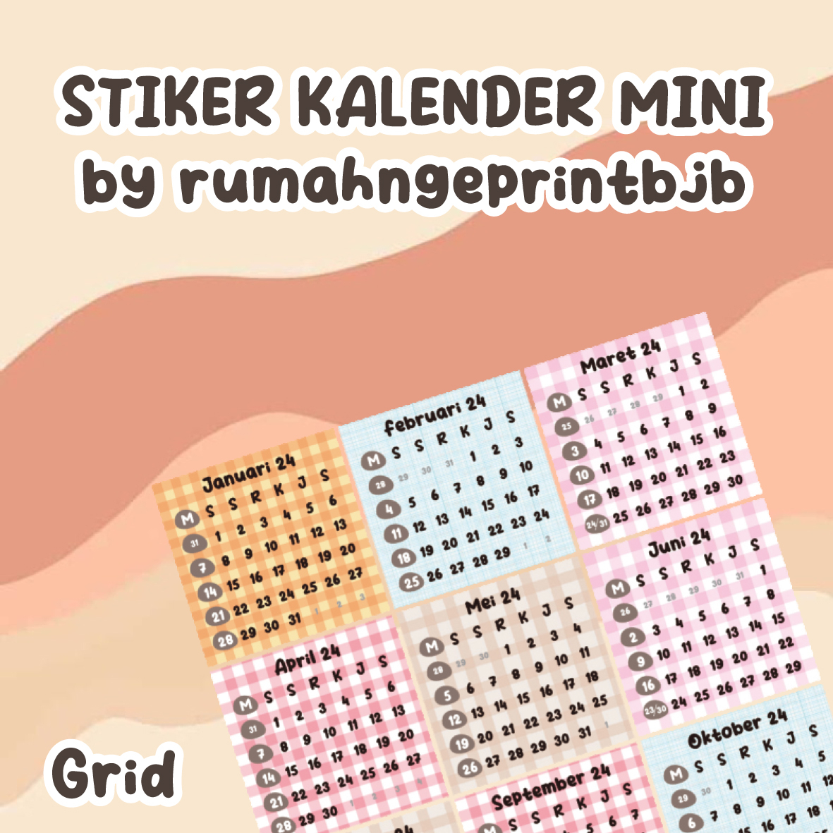 Jual STIKER KALENDER MINI 2025 MATTE | Shopee Indonesia