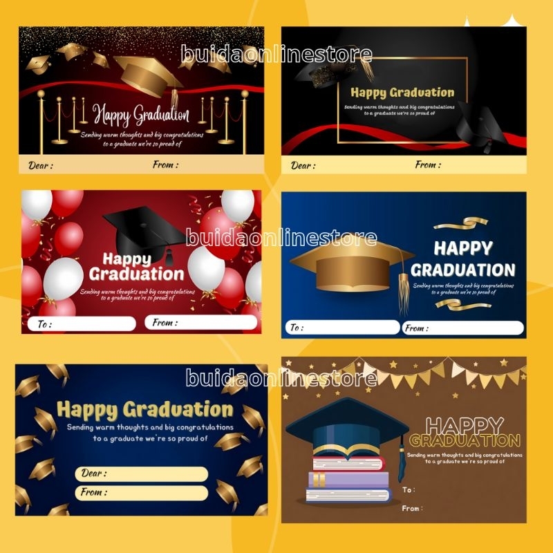 Jual Kartu Ucapan / Stiker Happy Graduation Wisuda Greeting Cards ...