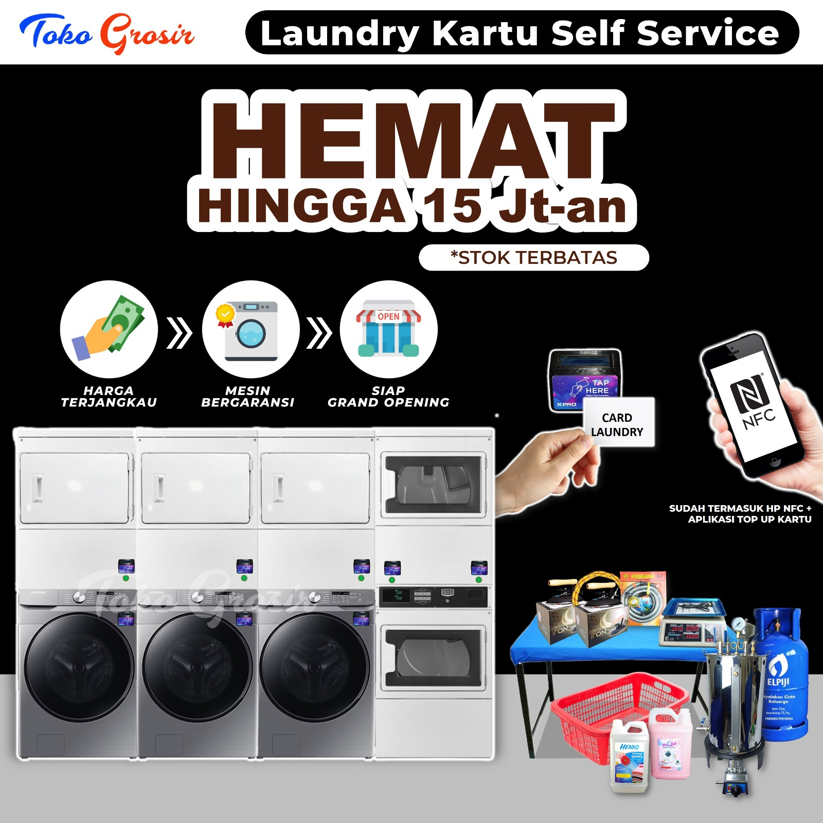 Jual PAKET MESIN CUCI LAUNDRY CARD READER / TAP KARTU SELF SERVICE ...