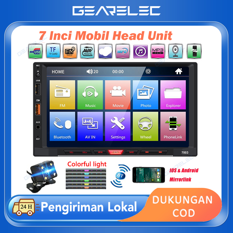 Jual GEARELEC Universal 7 Inch Double Din Head Unit MP5 Player ...