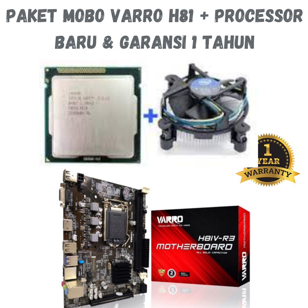 Jual PAKET MOBO MOTHERBOARD VARRO H81 INTEL I3 4150 / 4160 + FAN ...
