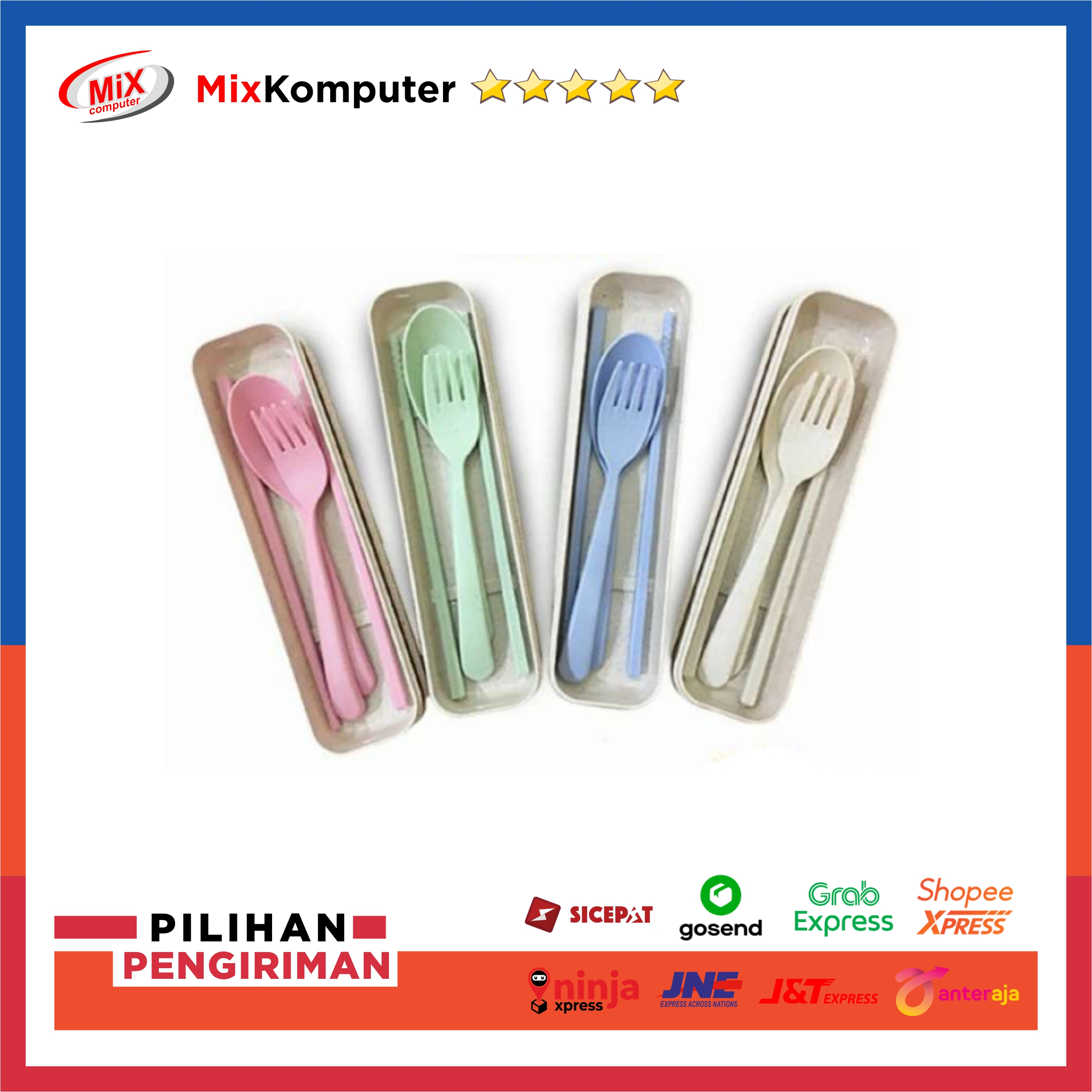 Jual Sendok Set Jerami Alat Makan Souvenir Sumpit Travel | Shopee Indonesia