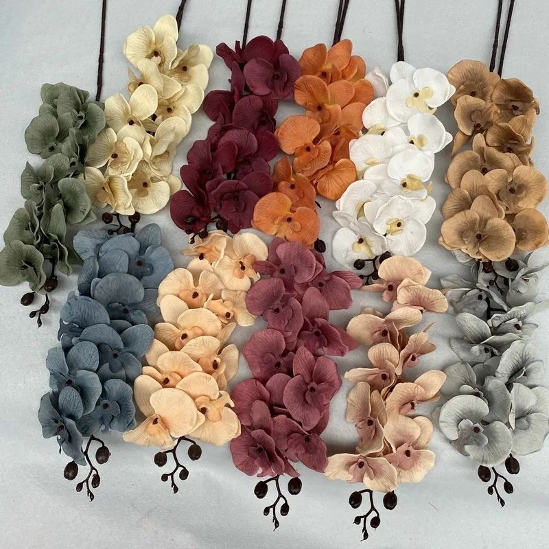 Jual LN013 Bunga Anggrek Bulan Silk Kain Artificial 9 kuntum orchid ...