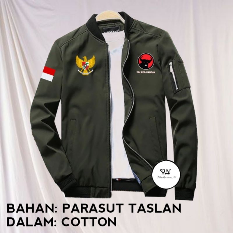 Jual terbaru!! jaket bomber PDI perjuangan / jaket seragam partai ...