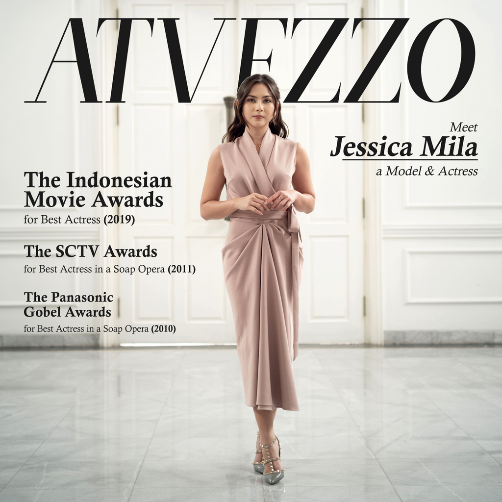 Jual ATVEZZO X Jessica Mila Agnes Midi Dress Taupe Scuba Premium Maxi ...