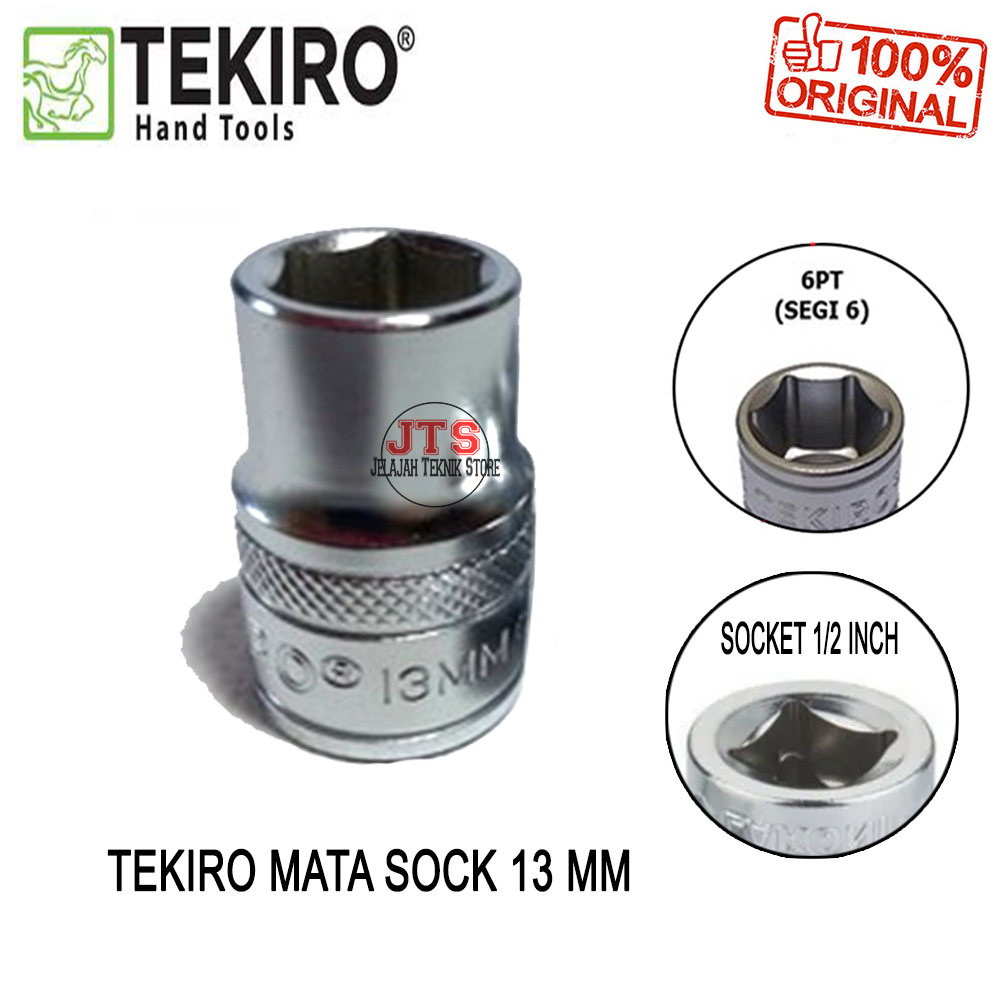Jual TEKIRO Mata Sok 13mm 6pt Socket 1/2 Inch Anak Kunci Sock 13 mm | Shopee Indonesia