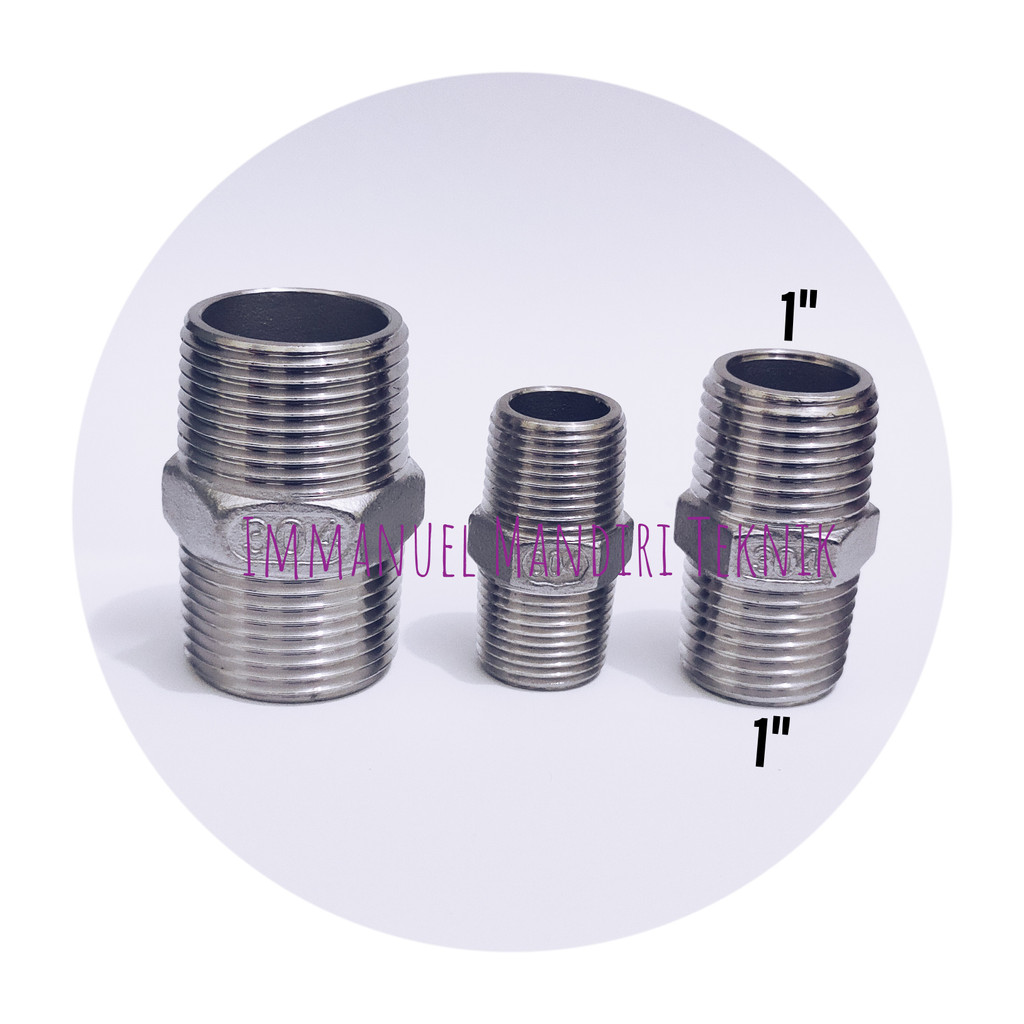 Jual Double nepel 1 inch stainless / Double nipple 1 inch ss304 | Shopee Indonesia
